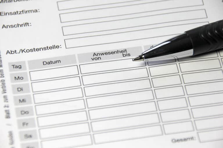 Stundenzettel Vorlage: digital ausfüllbare PDF - Formilo